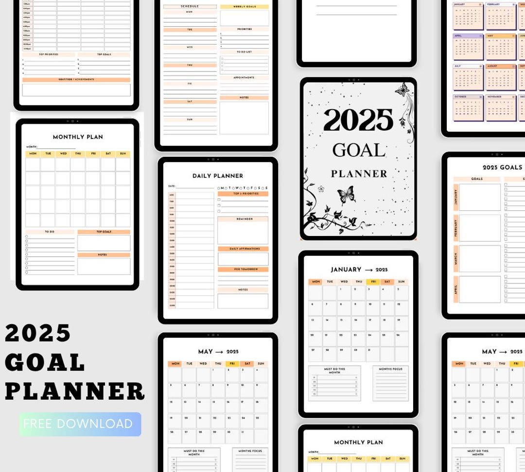 Vision Board Planner in Pdf Format – 2025 Digital Smart Goal Setting ...