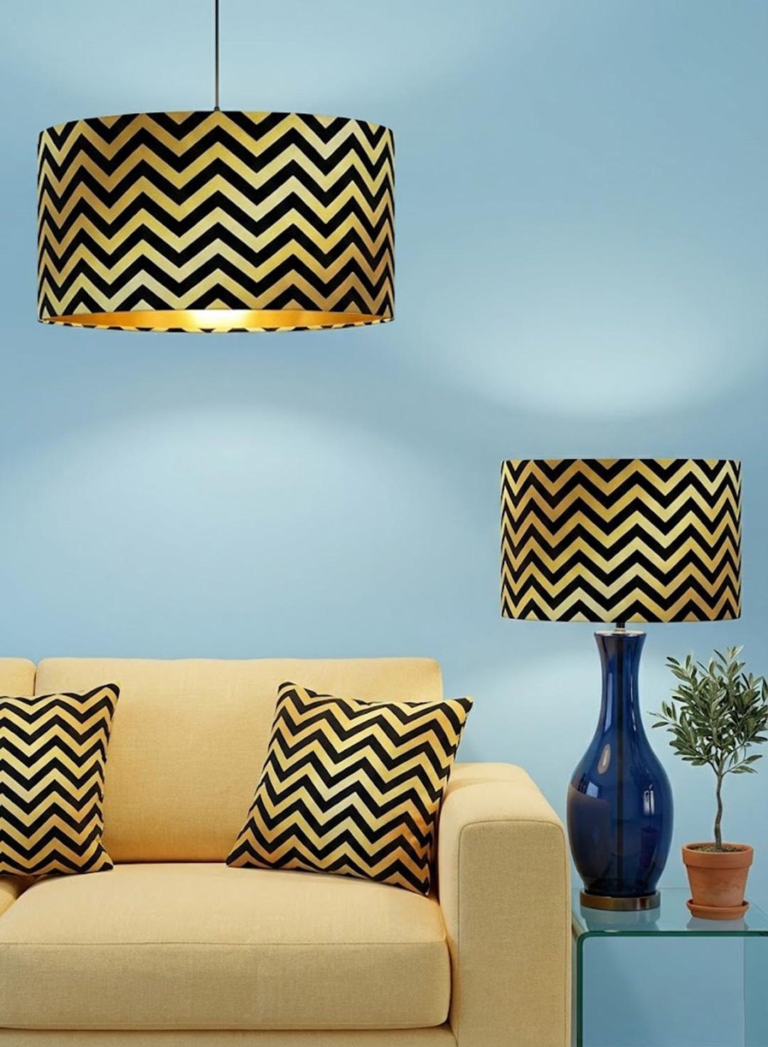 Handmade by Order Luxury Black Chevron Zigzag Geometric Pattern on ...