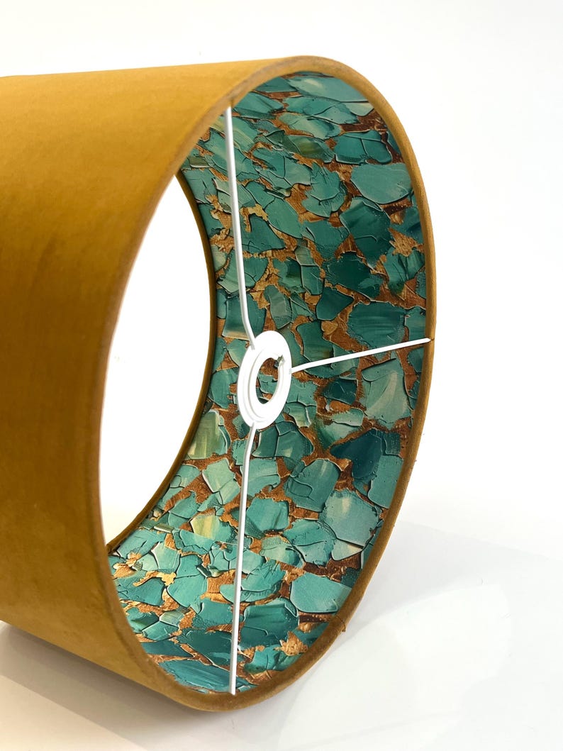 Handmade by Order Luxury Mustard Velvet With Jade Gold Abstract Paint ...