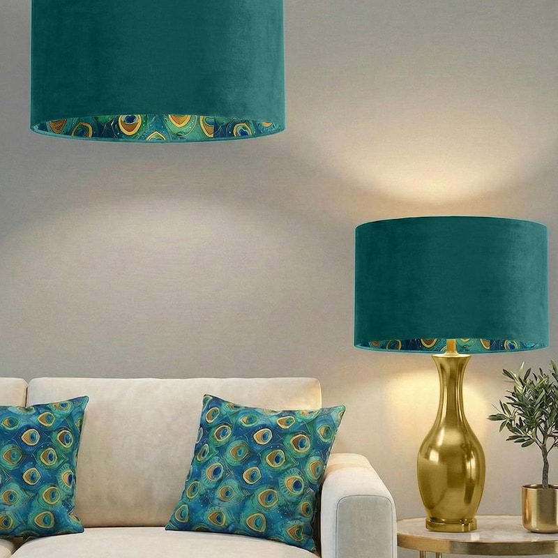 Custom Teal Lamp Shade - Etsy UK