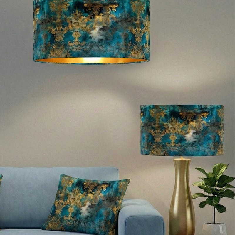 Lamp Shade Grey Pattern - Etsy UK