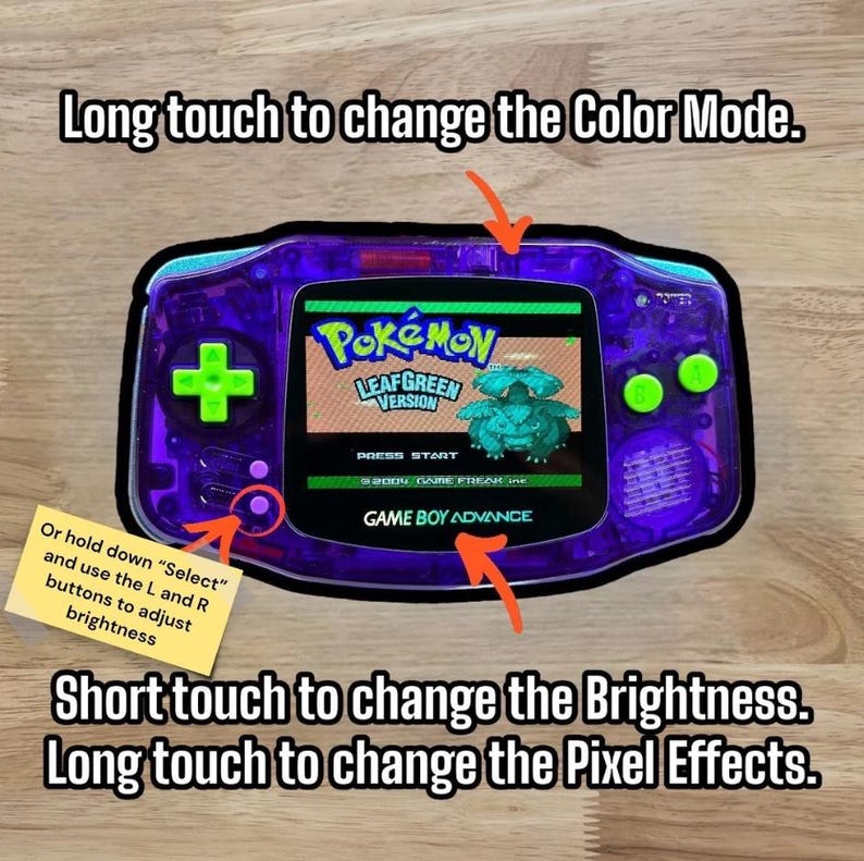 Custom Game Boy Advance – Retro Glow Ips Backlit Screen | Osd Controls ...