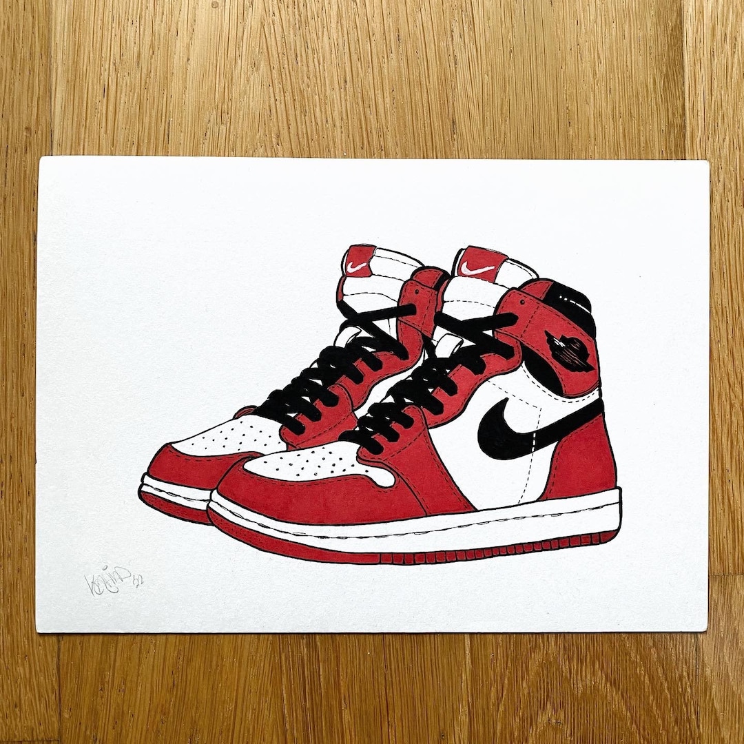 Air Jordan 1 ORIGINAL Illustration, Markers on Paper 15x21cm - Etsy