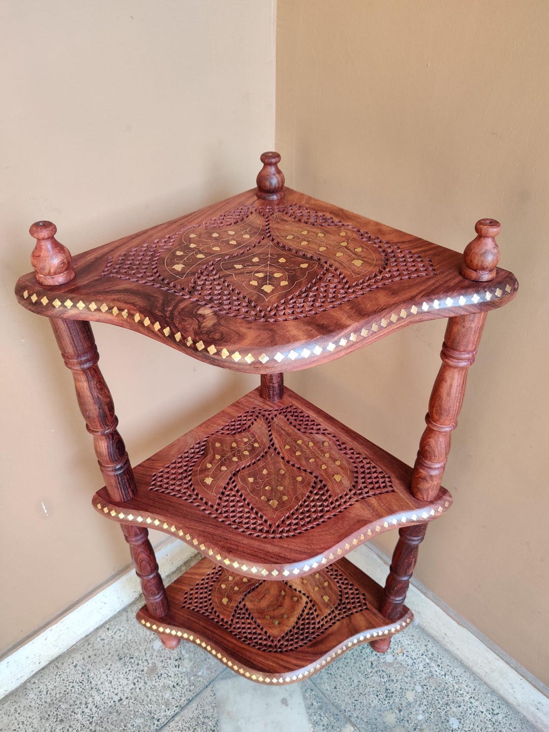 WOODEN CORNER STAND - Etsy