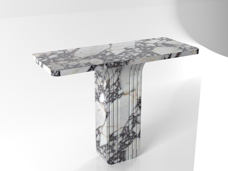 Calacatta Viola Marble Console Table – Rectangular Entryway Accent ...