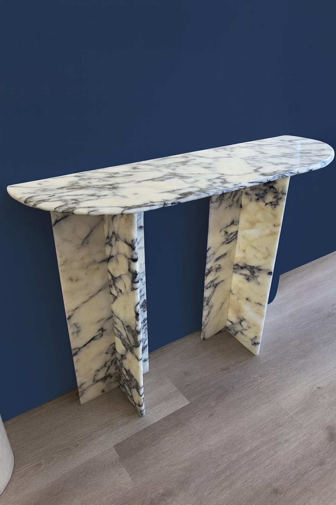 Calacatta Viola Console Table: Oval Stone Hallway, Entryway Table - Etsy