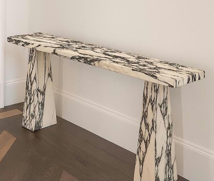 Handmade Calacatta Viola Marble Console Table - Elegant Entryway ...