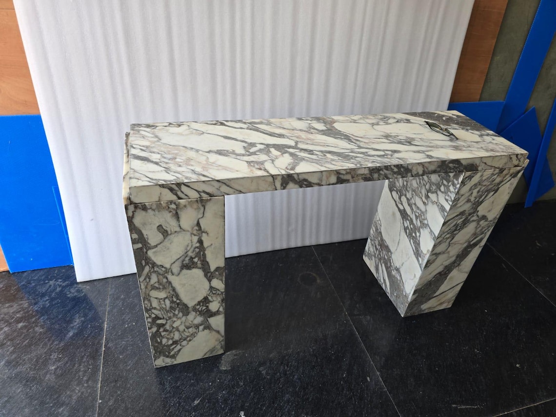 Luxury Calacatta Viola Marble Console Table – Modern Entryway Accent ...