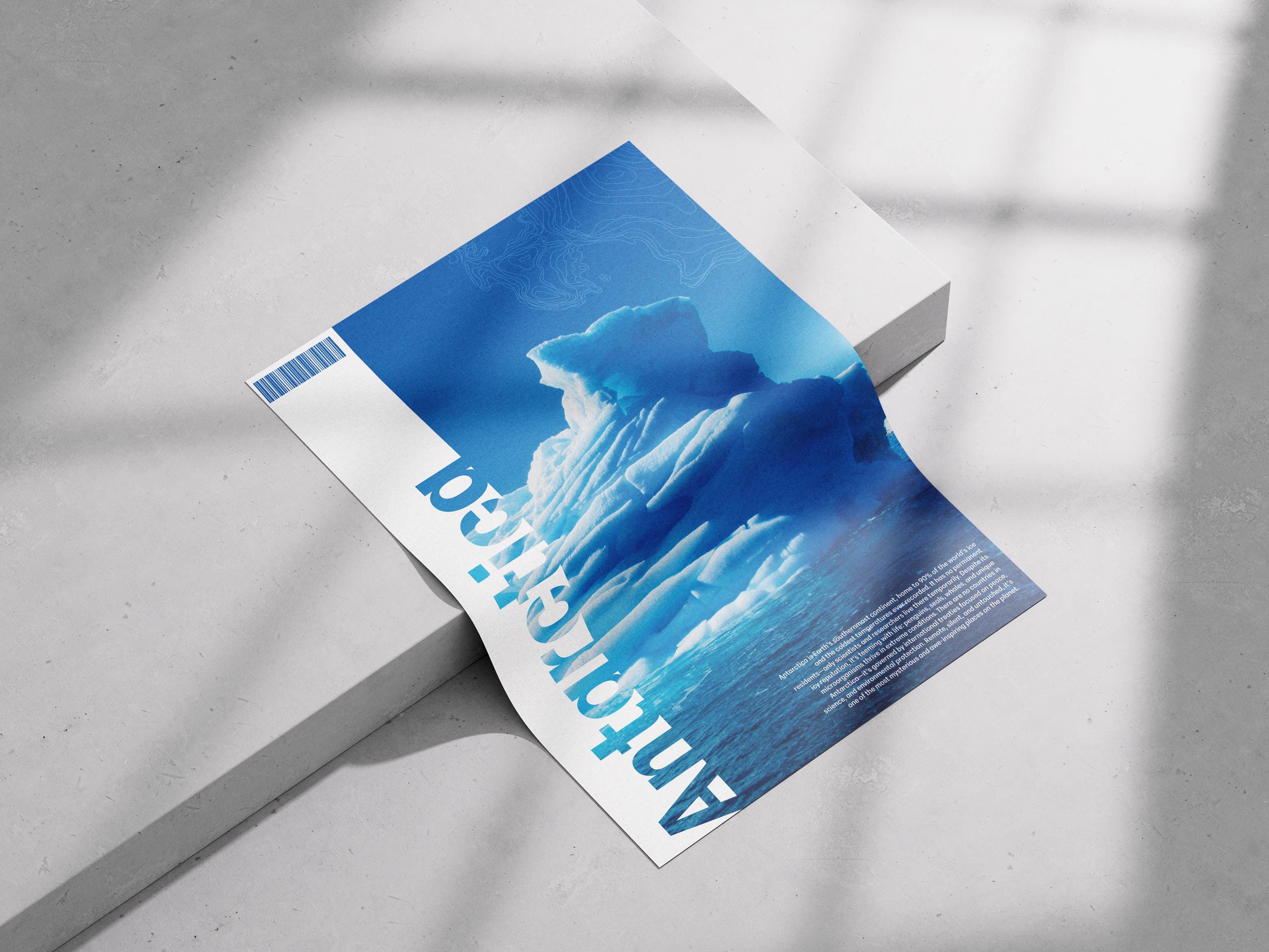 Antarctica – Digital Poster | Modern Arctic Wall Art | Blue Ice ...