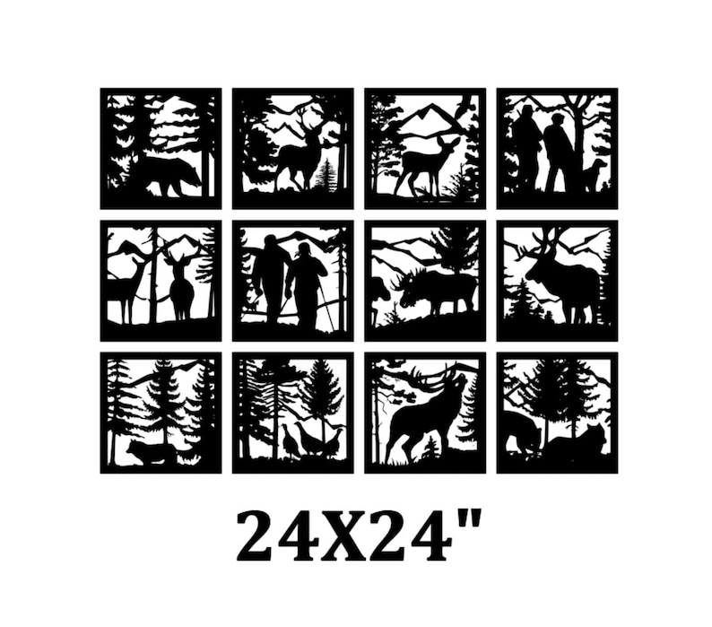 90+ Wildlife Scenes, Nature Panels, DXF Stencils, Forest Decor Svg, CNC ...