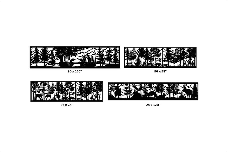 90+ Wildlife Scenes, Nature Panels, DXF Stencils, Forest Decor Svg, CNC ...
