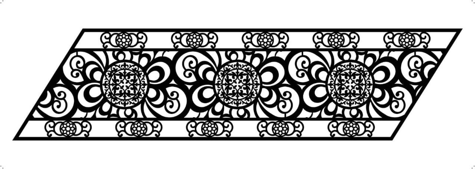 12 CNC Railing Panel SVG DXF Set01, Geometric a Floral Balcony ...