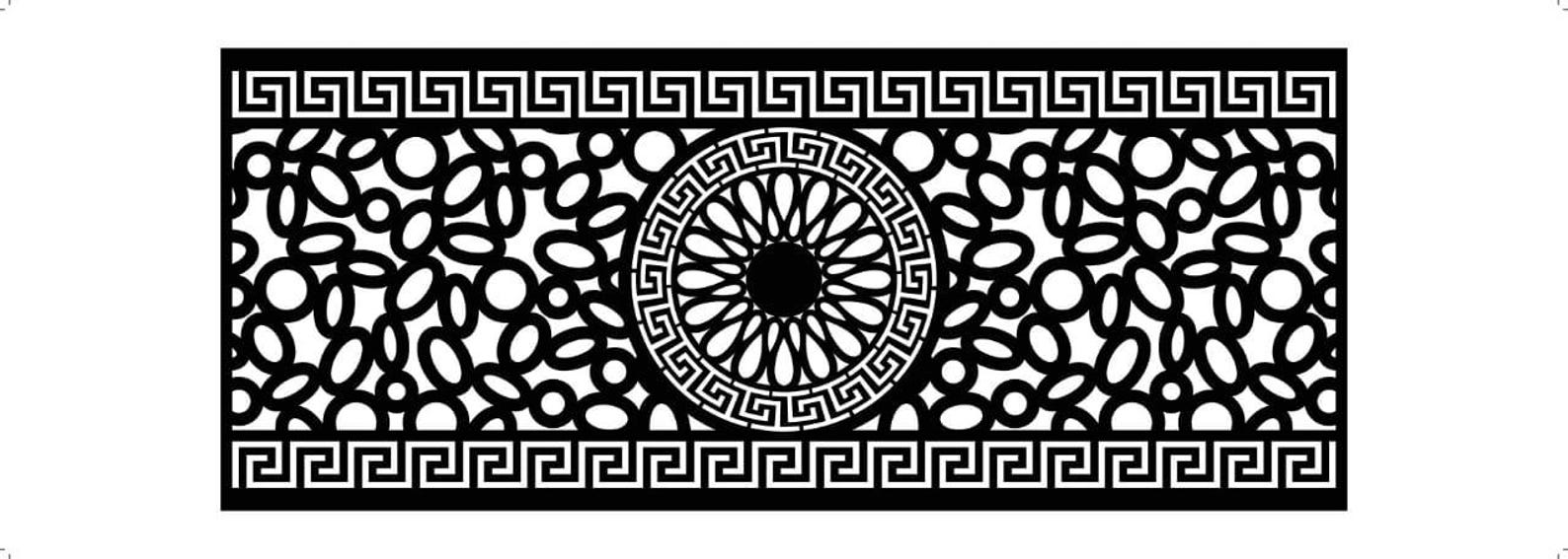 12 CNC Railing Panel SVG DXF Set01, Geometric a Floral Balcony ...
