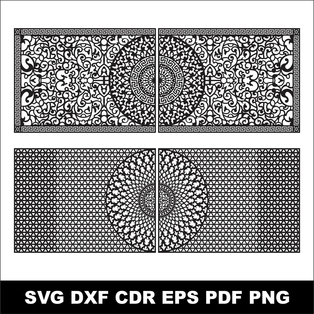 CNC Metal Gates DXF S03, Doors Designs, Laser Cut Panels Collection Svg ...
