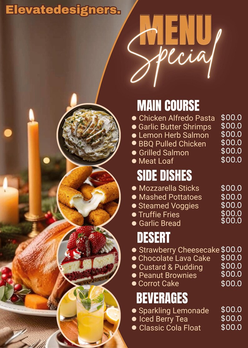Restaurant Dinner Special Flyer Dinner Menu Flyer Dinner Special Flyer ...