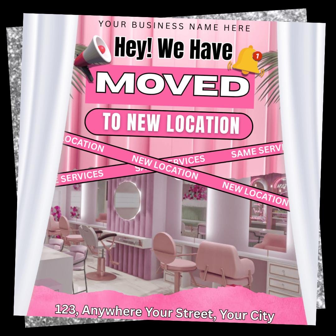 DIY We Have Moved Flyer New Address Business Social Media Flyer Design ...