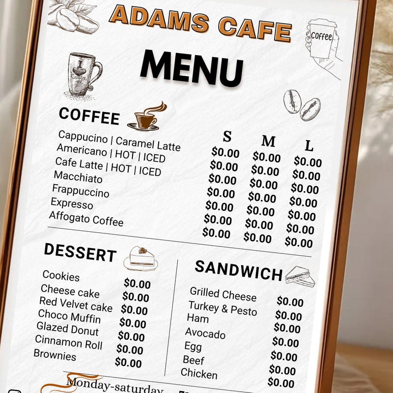 Editable Coffee Shopping List - Etsy