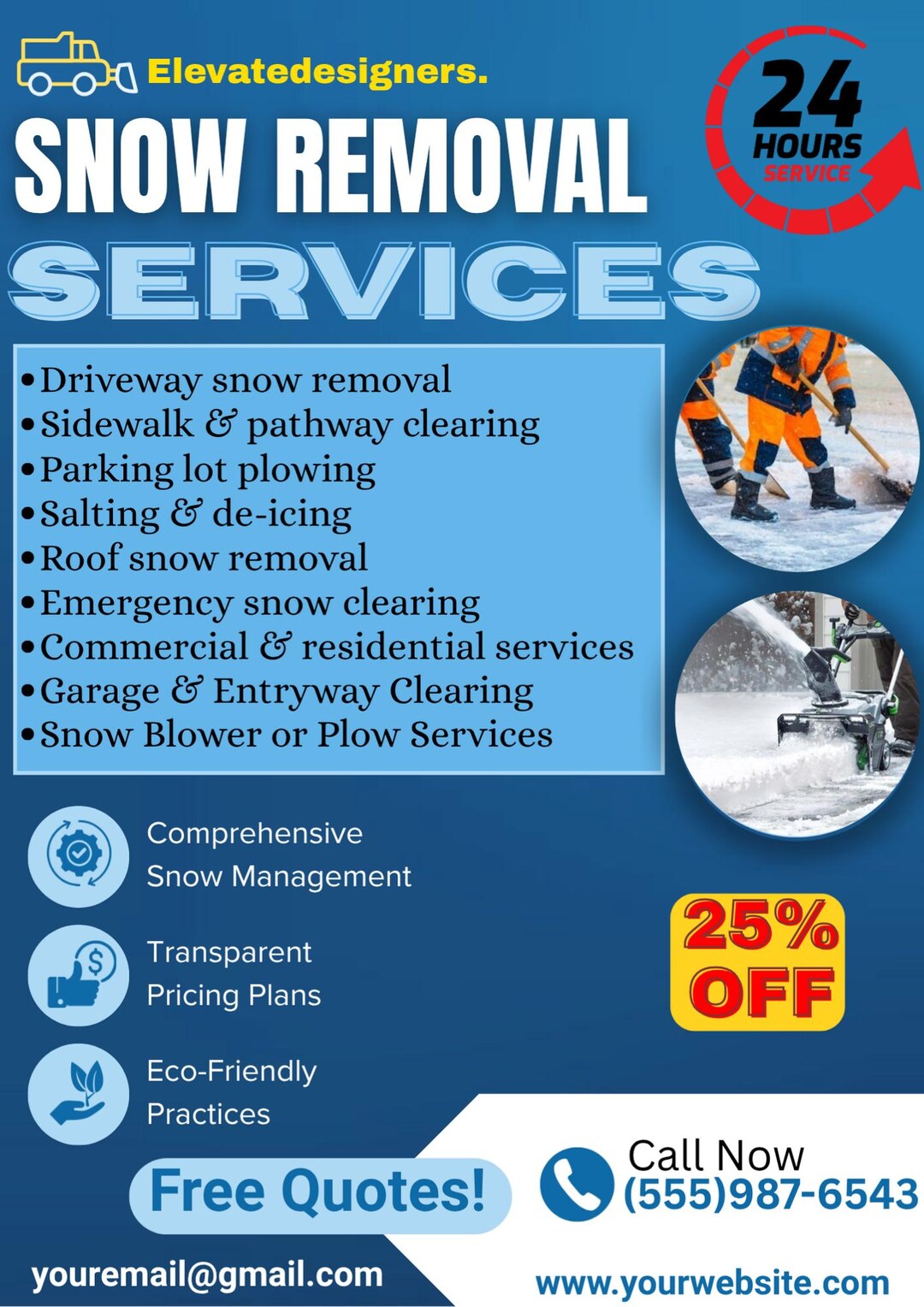 Snow Removal Flyer, Snow Shoveling Service Ad Cleaning Service Flyer ...