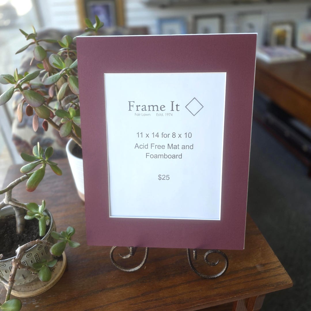 Burgundy Acid-free Mat With Foamboard (11 X 14 for 8 X 10 Picture) - Etsy