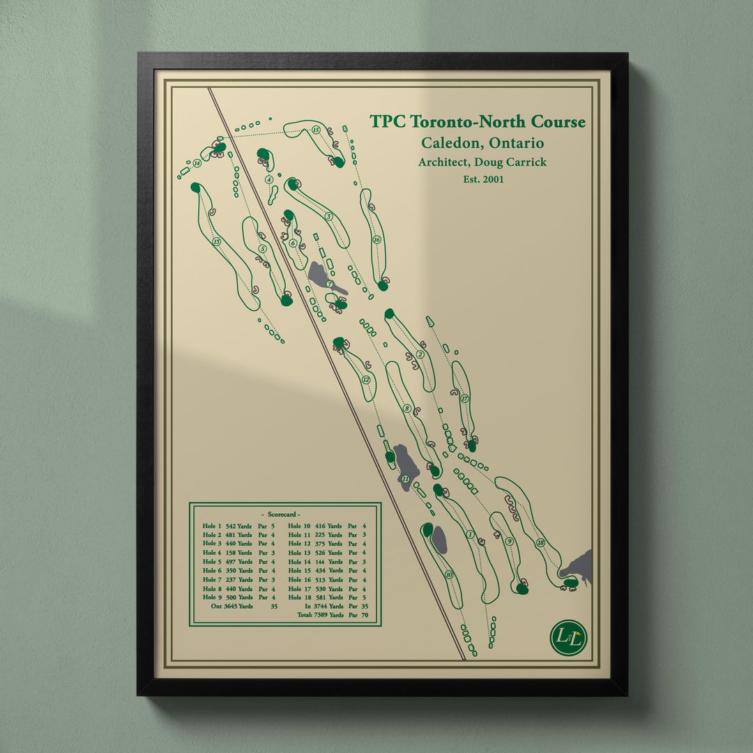 TPC Toronto Golf Course Map Art Print: Vintage Blueprint or Modern ...