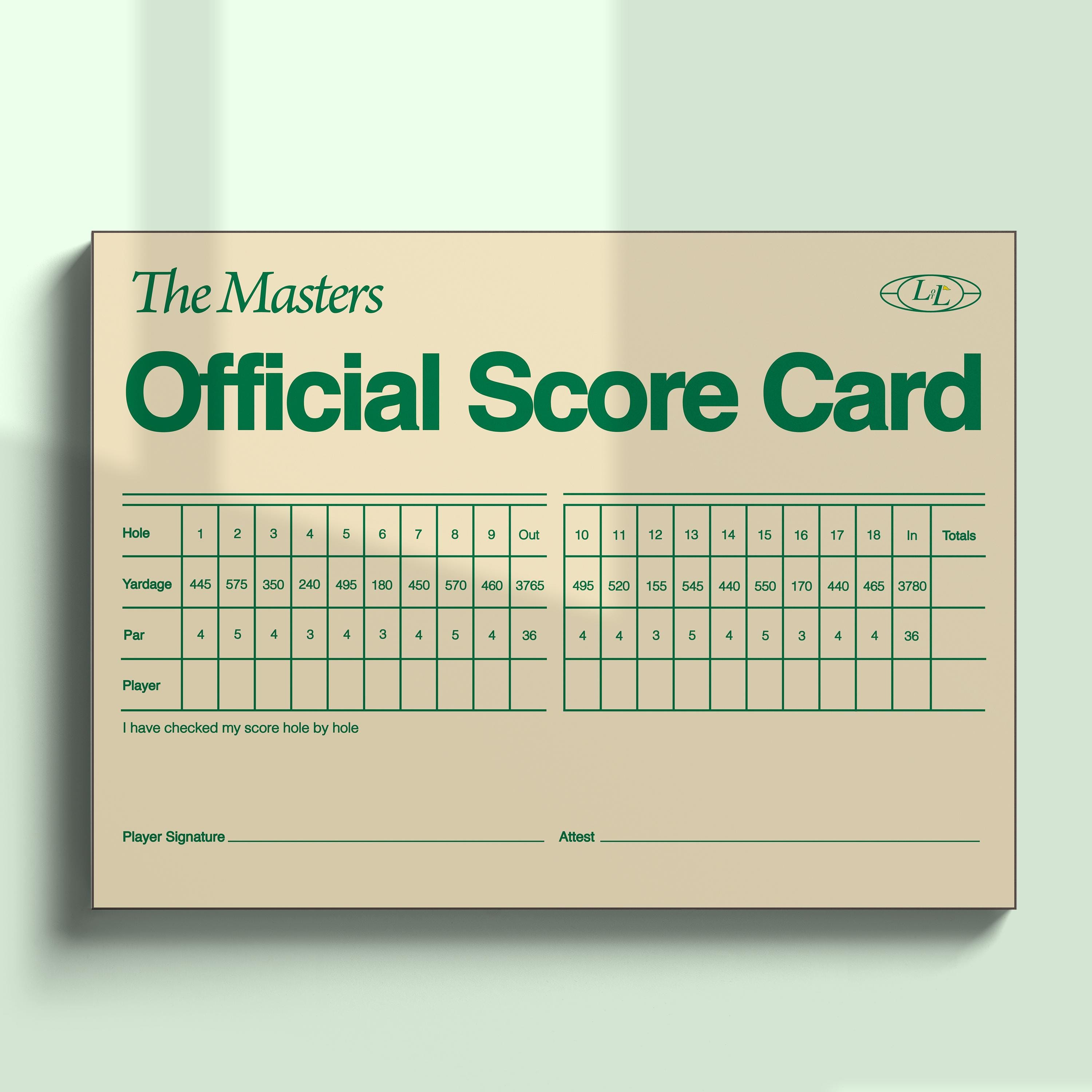 Augusta National Scorecard Art Print: Vintage Golf Decor - Etsy