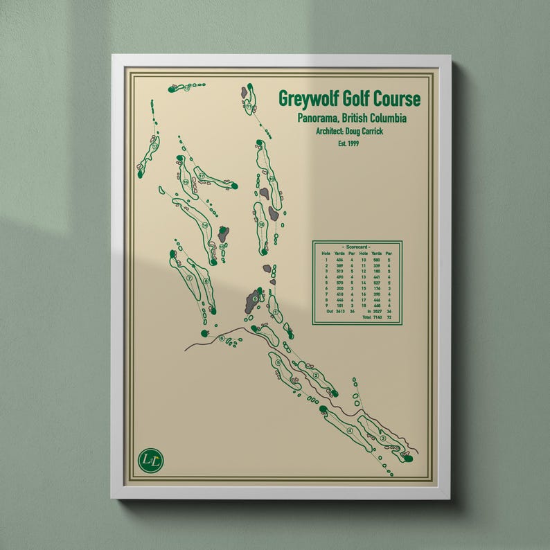 Greywolf Golf Course Map Print: Vintage or Modern Golf Art - Etsy