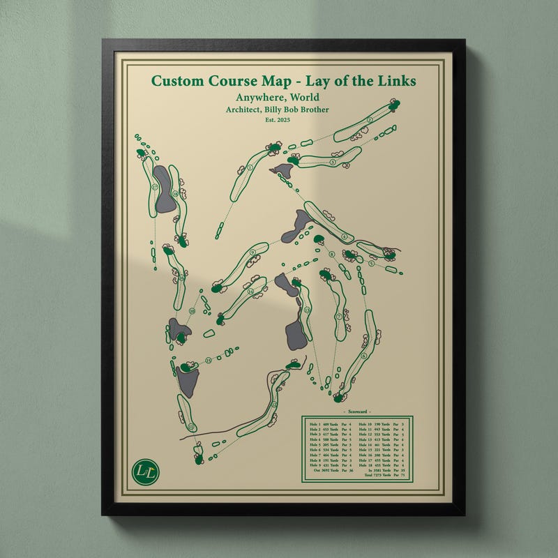 Golf Course Map Vintage - Etsy