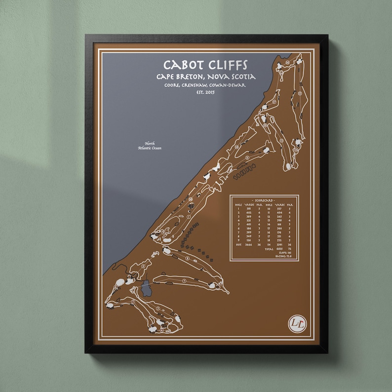 Cabot Cliffs Golf Course Map Art Print | Canadian Golf Decor - Etsy