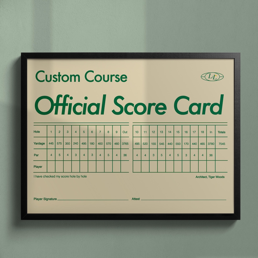 Custom Golf Course Scorecard Art | Vintage Style Framed Print - Etsy