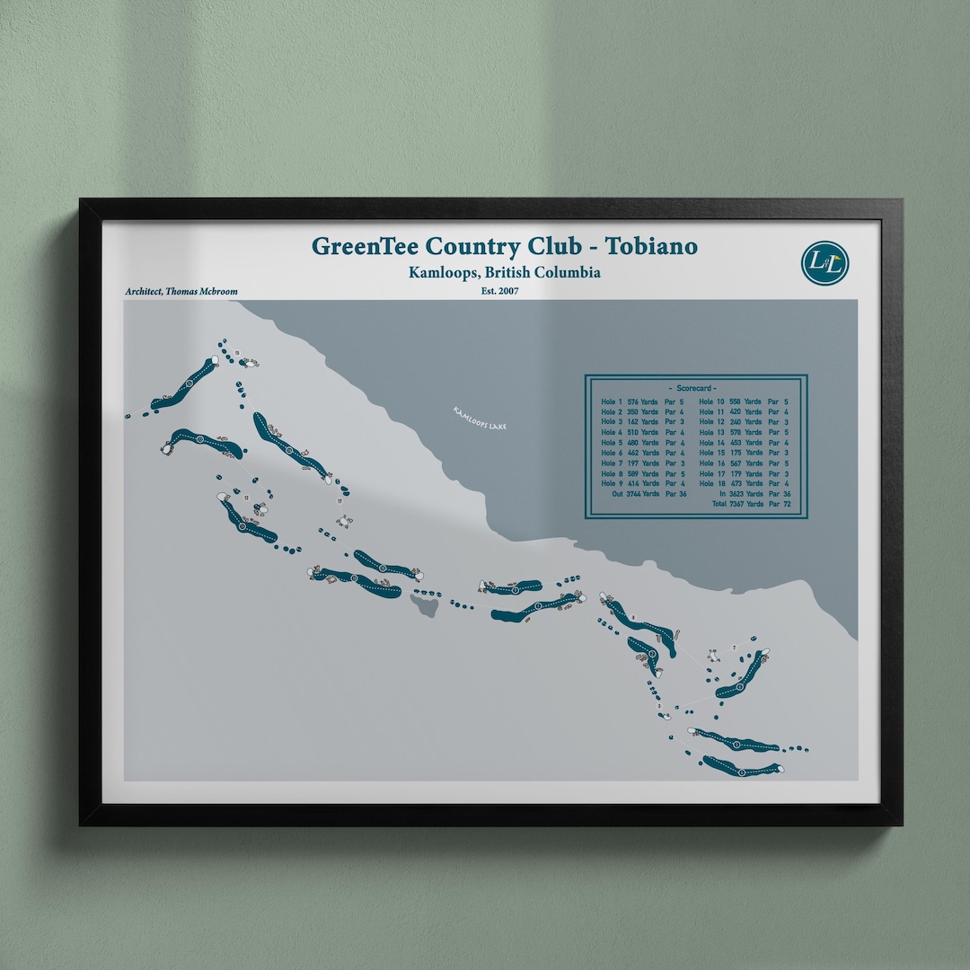 Tobiano Golf Course Map Print: Vintage Blueprint or Modern Art - Etsy