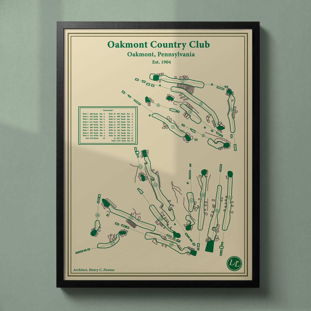 Oakmont Golf Course Map Art Print: Vintage Blueprint or Modern Style - Etsy