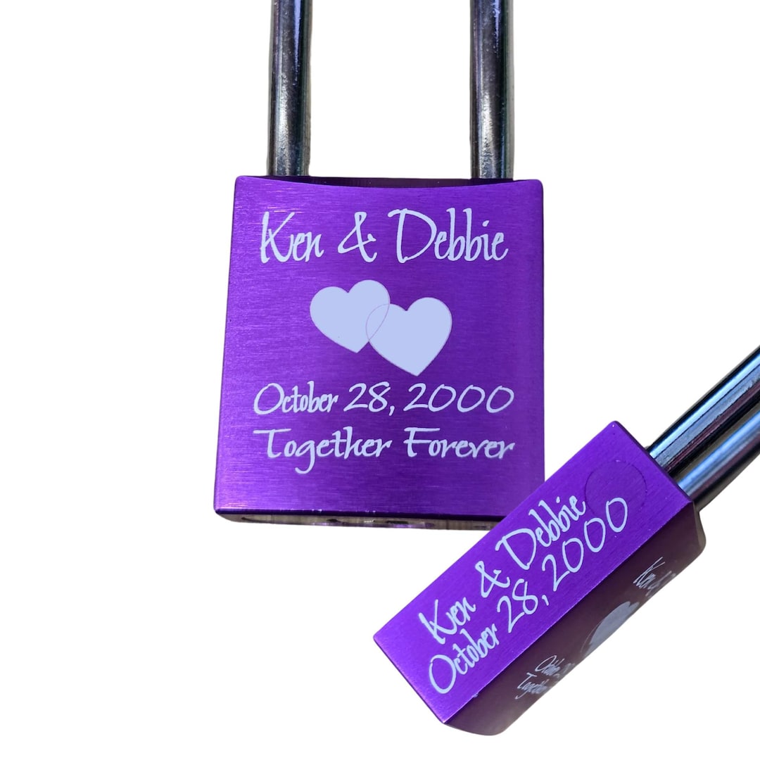 Personalized Love Lock: Custom Engraved Padlock, Wedding Anniversary ...