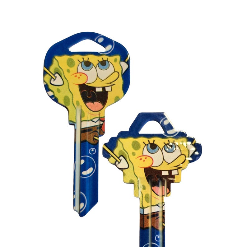 Spongebob Square Pants Uncut House Key Blank or Cut by Code - Etsy