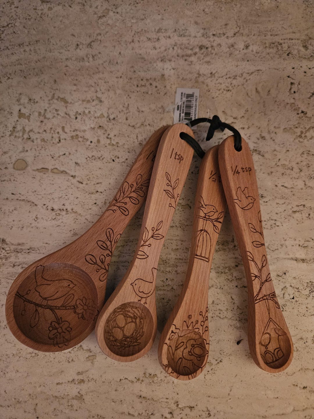 Tooled Wooden Measuring Spoons (bird) - Etsy