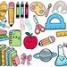 Retro School Supplies Clipart, Groovy PNG Bundle (digital Download) - Etsy