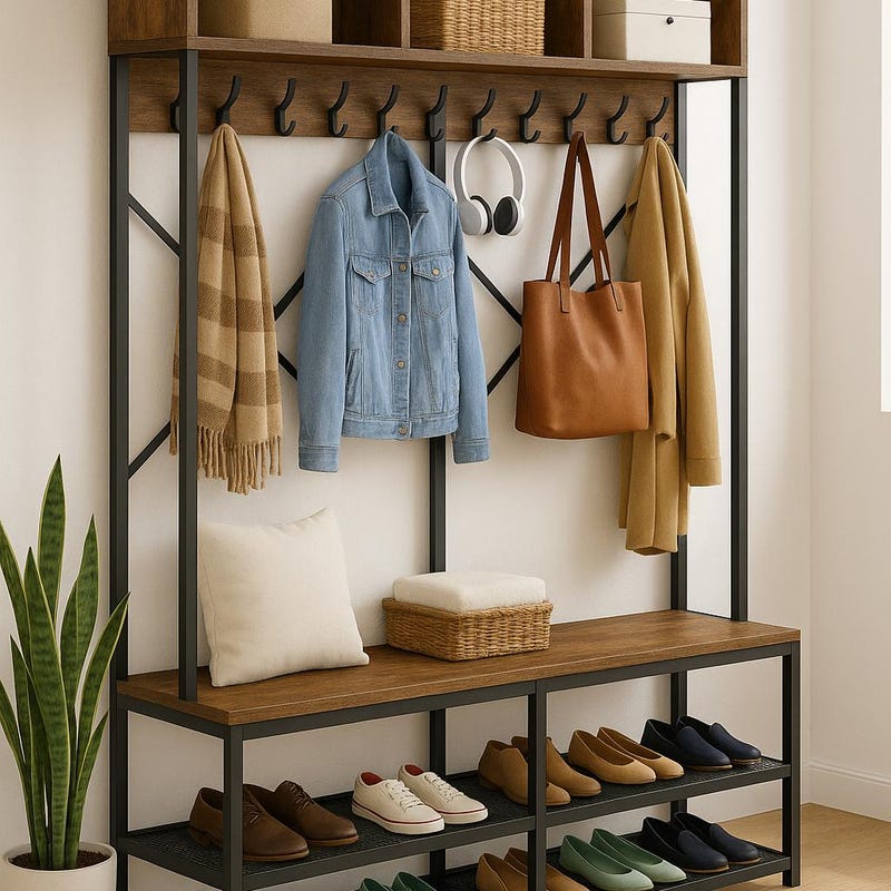 Coat Tree With Shoe Rack - Etsy