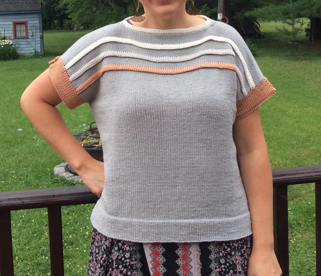 Tuck-tile Tee Knitting Pattern, Instant Download PDF, Summer Tee, Knit ...