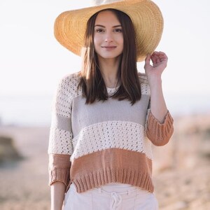 Haven Pullover Knitting Pattern: Pima Cotton Lace Top (PDF Instant ...