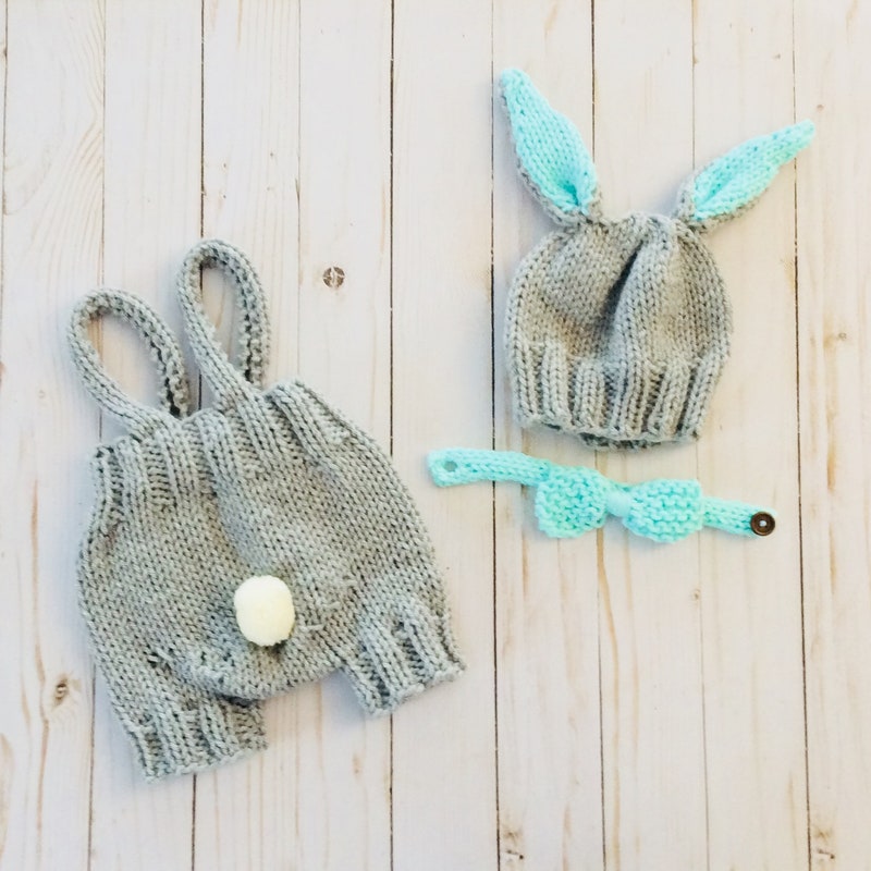 Knitted Bunny Baby Set - Etsy