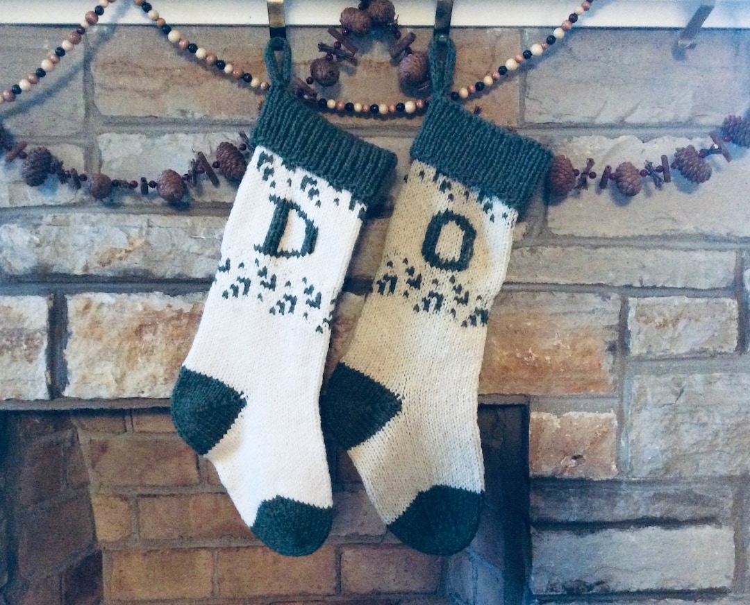 Monogram Christmas Stocking Knitting Pattern: Aran Weight (PDF Instant ...