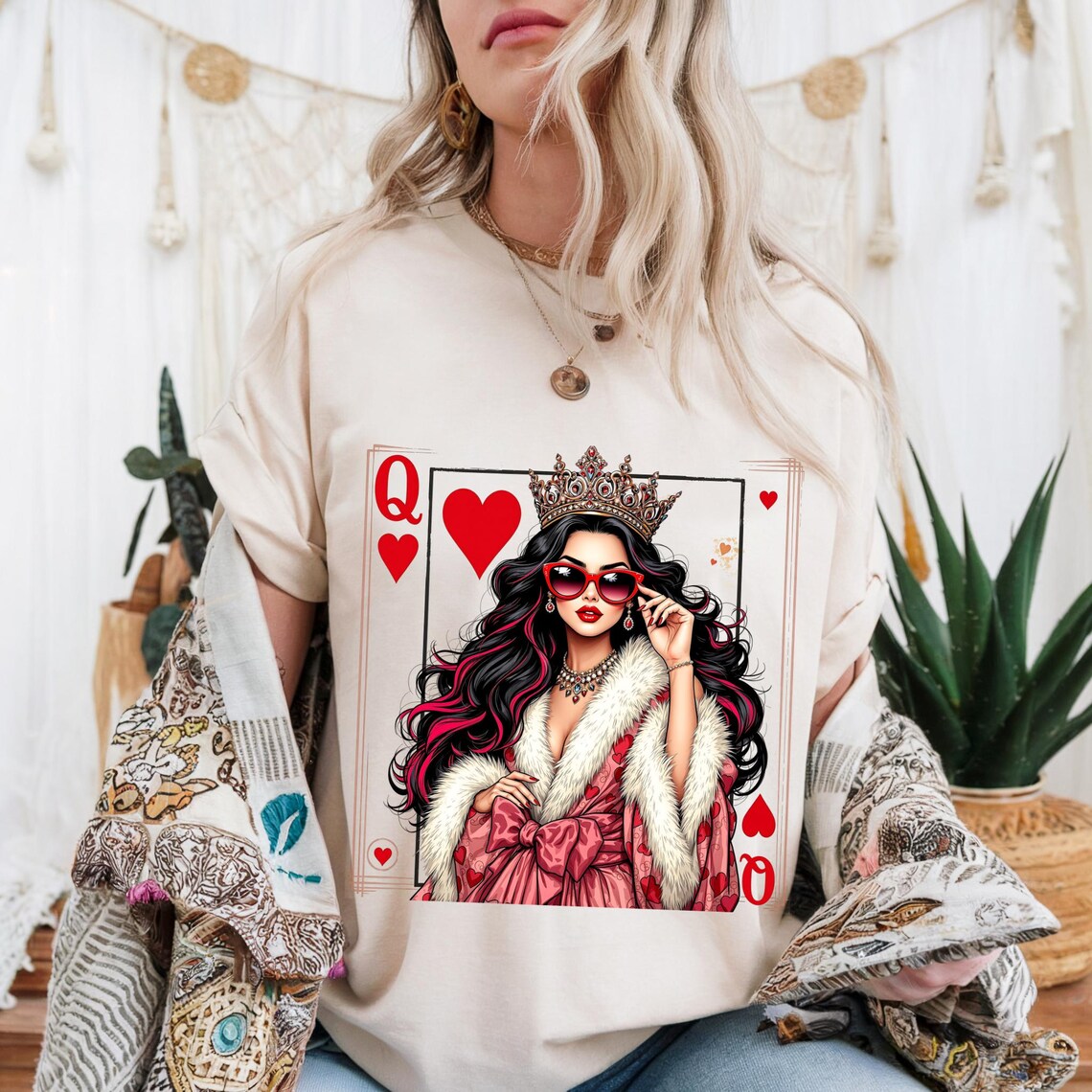 Queen of Hearts PNG | Boujee Queen Card Sublimation | Valentine’s Day ...