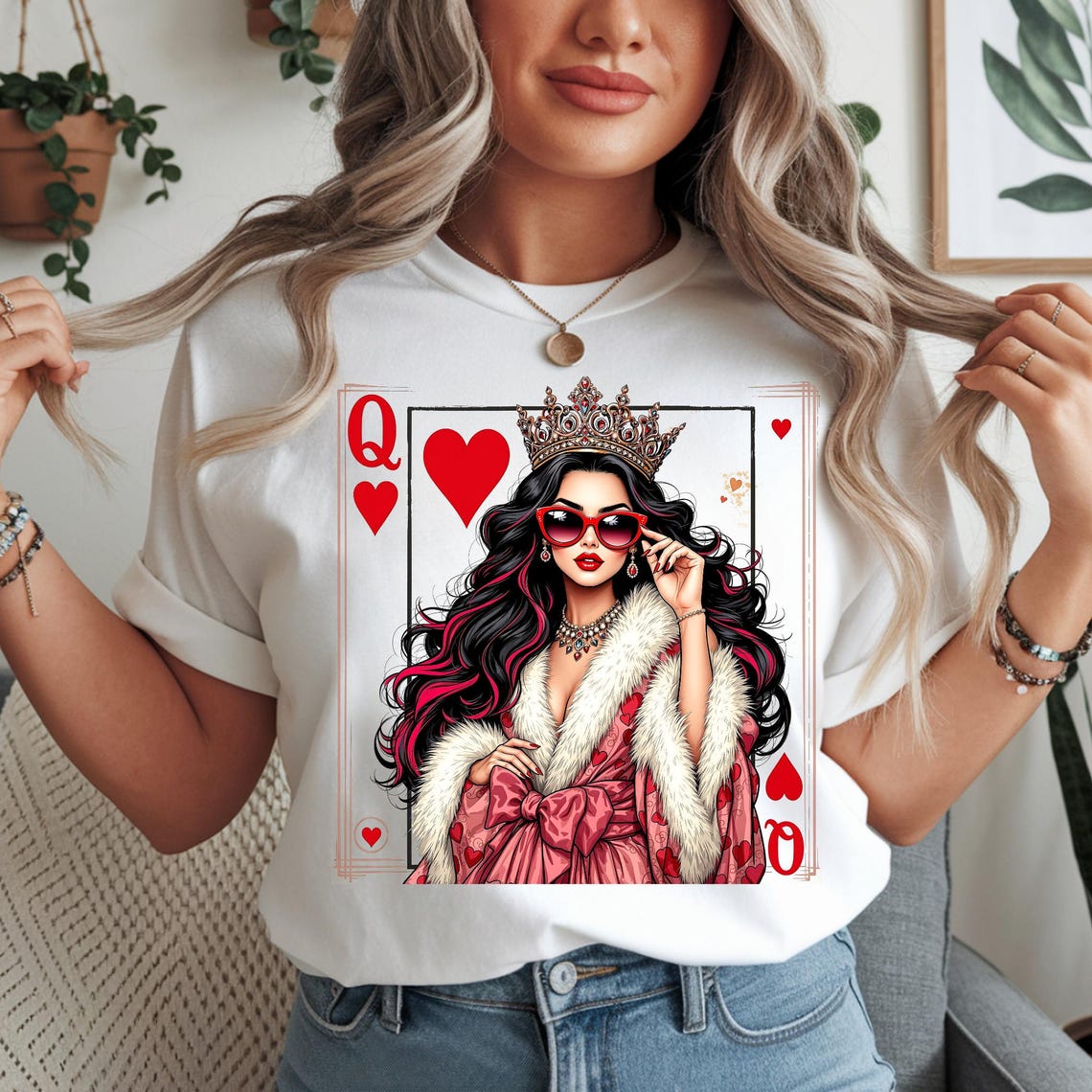 Queen of Hearts PNG | Boujee Queen Card Sublimation | Valentine’s Day ...