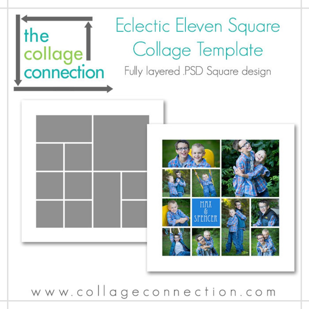 Eclectic Eleven Square Photoshop Ready Collage - Etsy