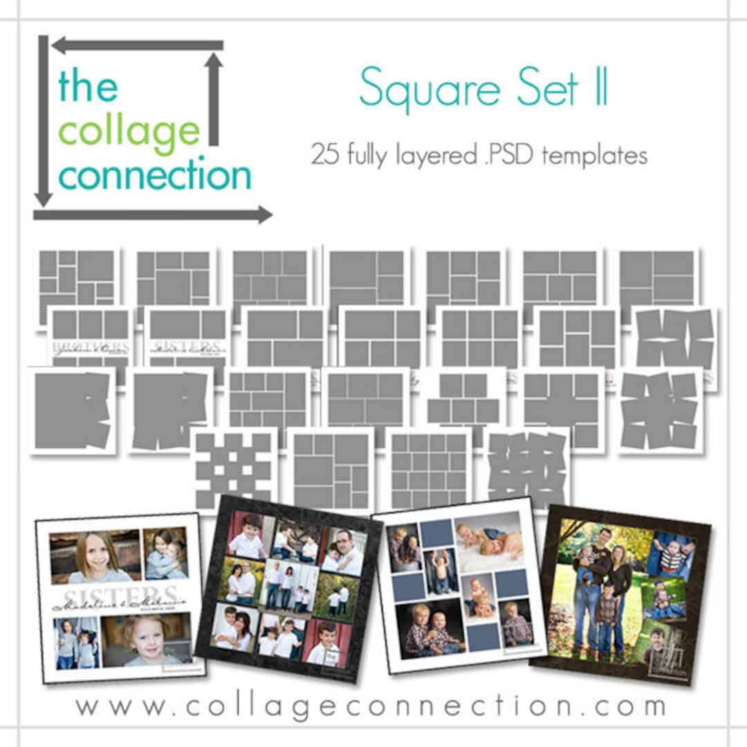 Photoshop Square Collage Templates | Square Set 2 - Etsy