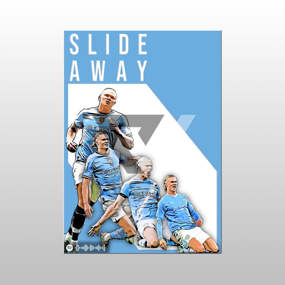 Manchester City Song Lyric A4 Poster - "slide" | Football Art Decor - Etsy