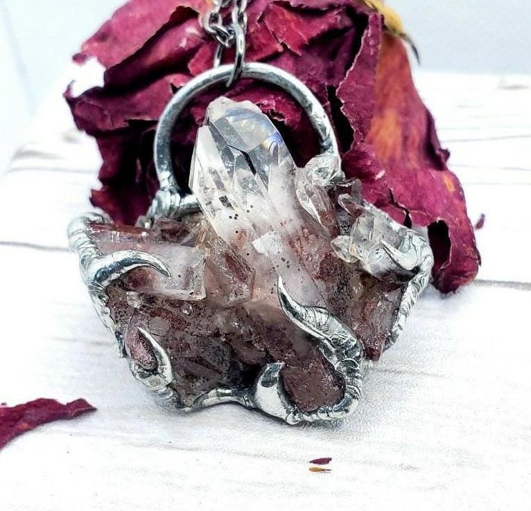 Lodolite Quartz Geode Crystal Necklace - Etsy