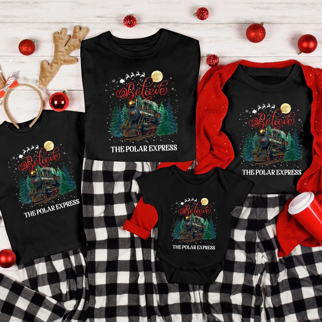 Family Christmas Pajamas: Polar Express 'believe' Design - Soft Cotton ...
