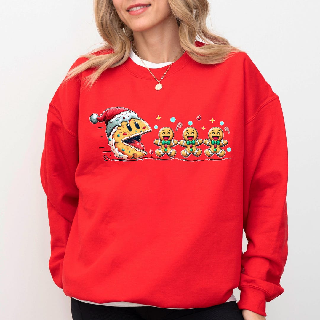 Funny Pacman Christmas Gamer Tee: Santa Gingerbread Shirt - Etsy