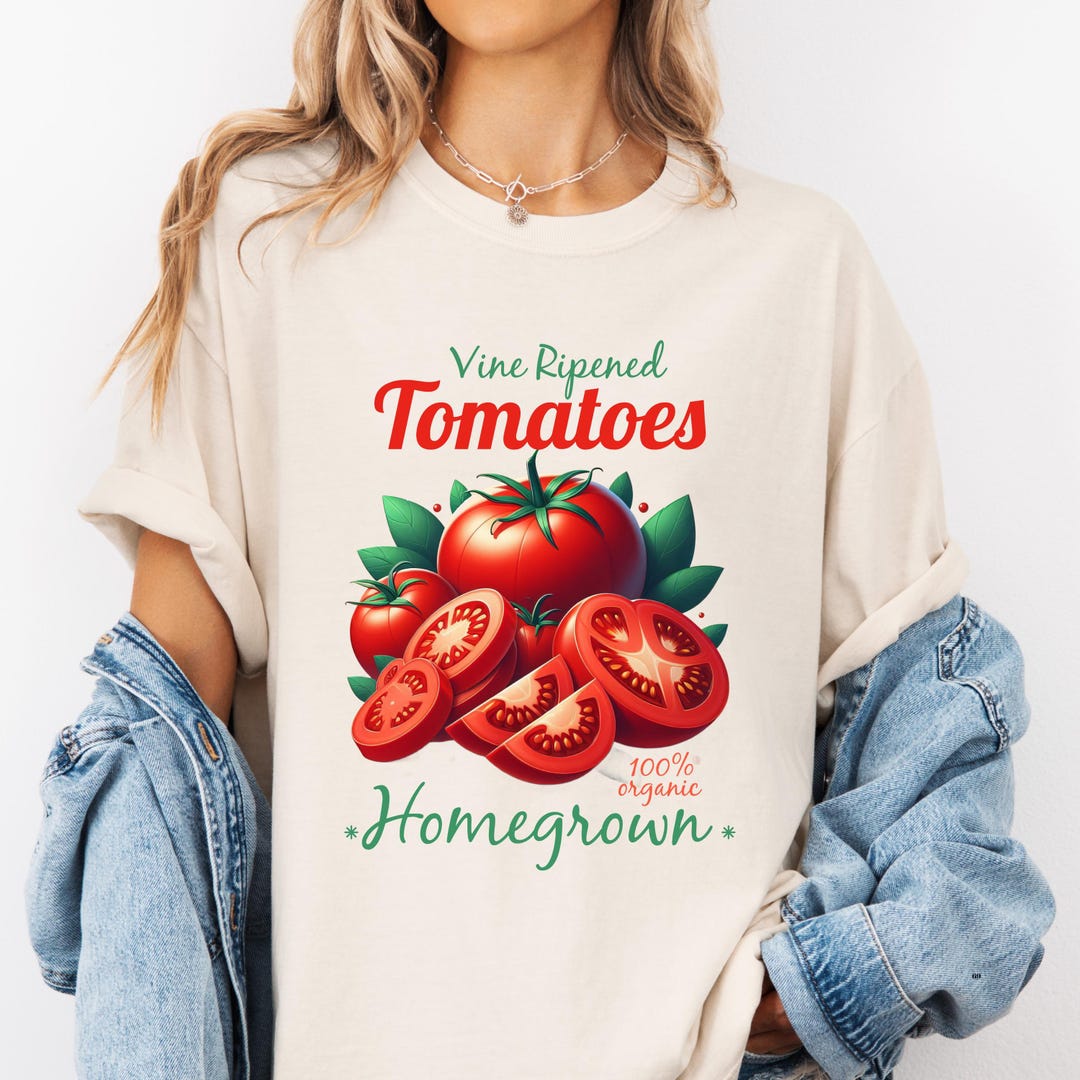 Retro Tomato Graphic Tee - Comfort Colors Organic Gardening Shirt - Etsy