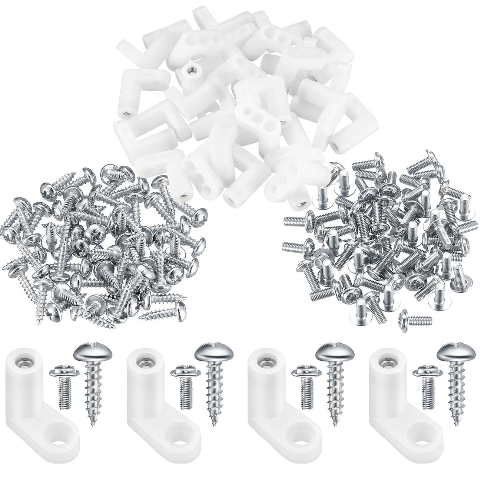 60 Pcs PCB Board Mounting Feet With Screws, White L Shape Circuit Board ...